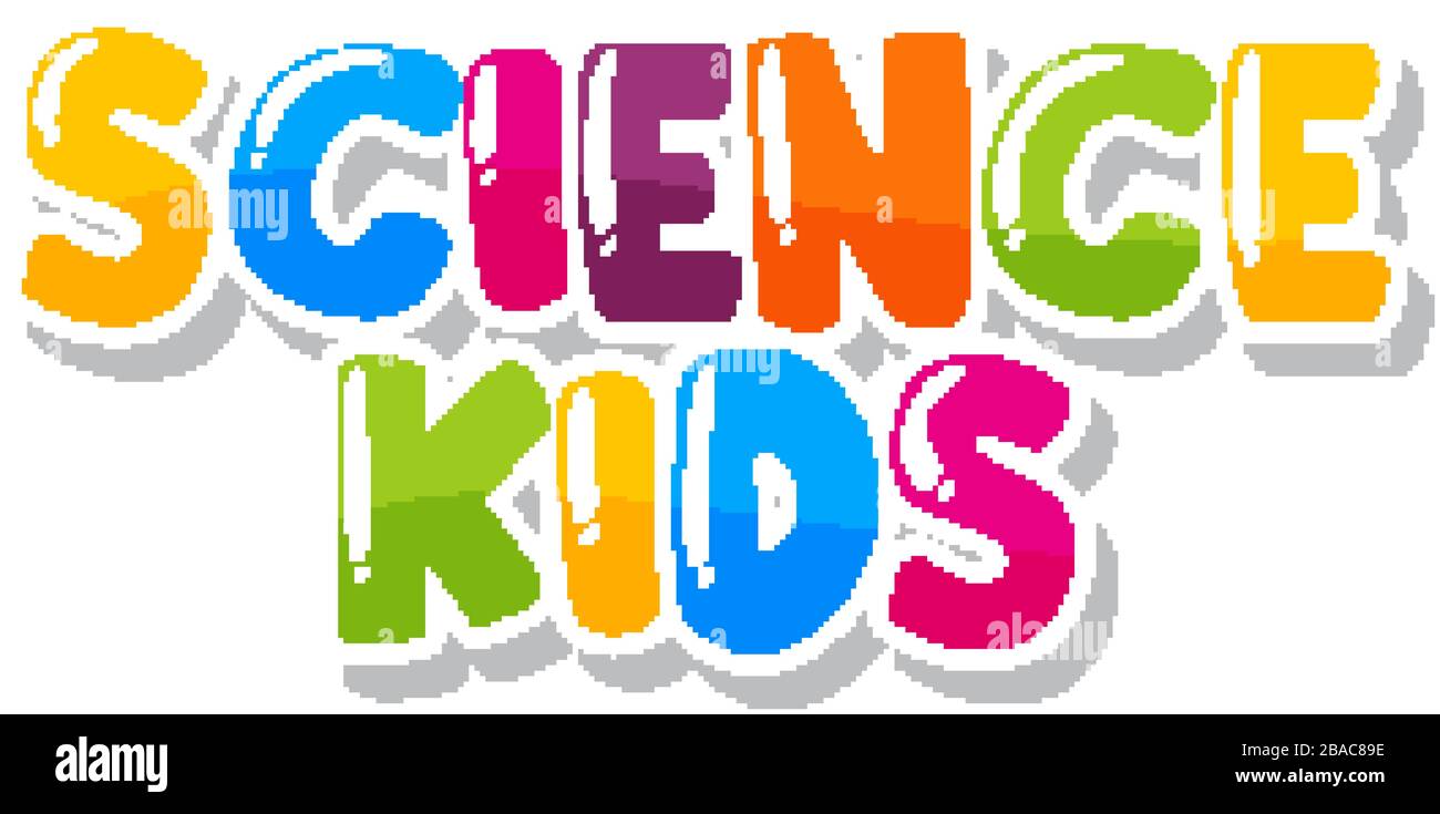 Font design for word science kids on white background illustration ...