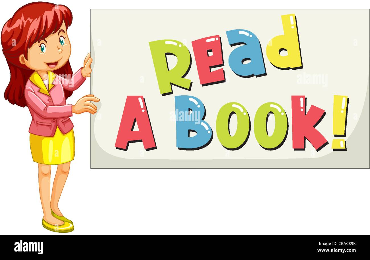 Lady reading a sign Stock Vector Images - Alamy