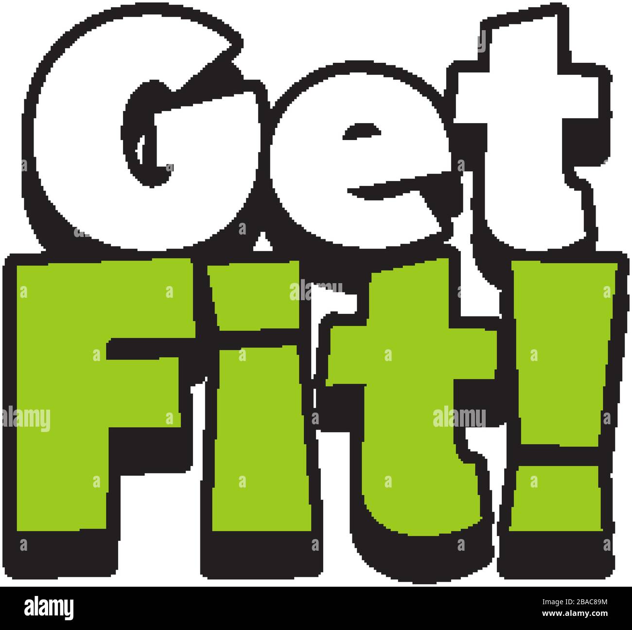 Font design for word get fit on white background illustration Stock ...