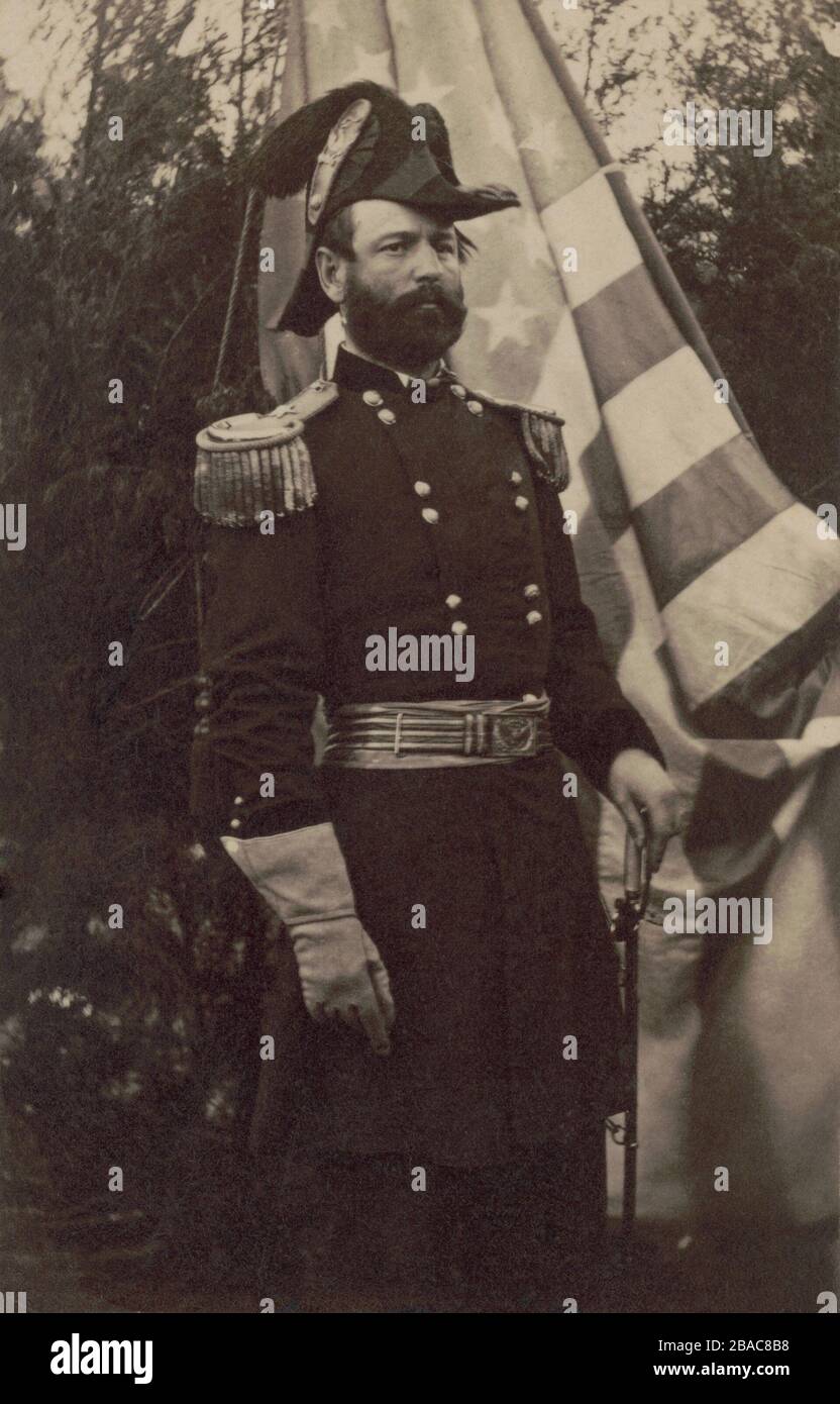 Union Major General Fitz-John Porter in dress uniform in front of a ...
