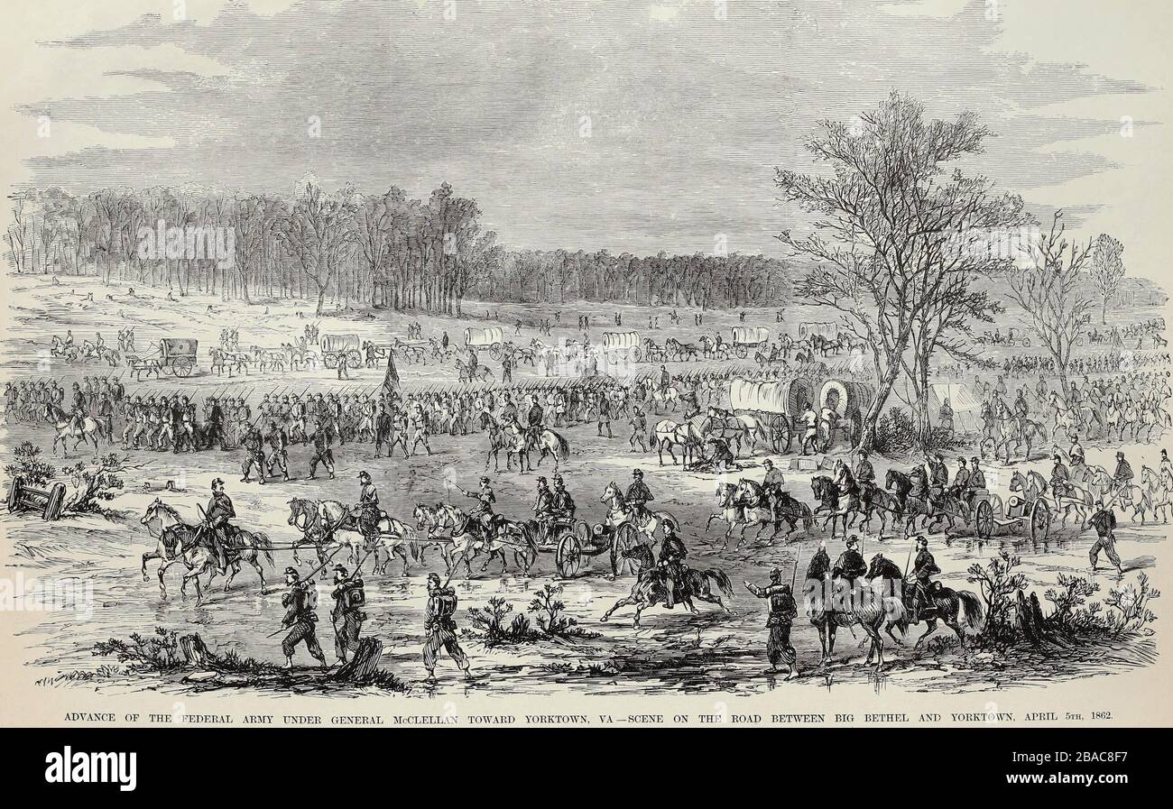 US Civil War, Peninsula Campaign, April-August, 1862. Union Army of ...