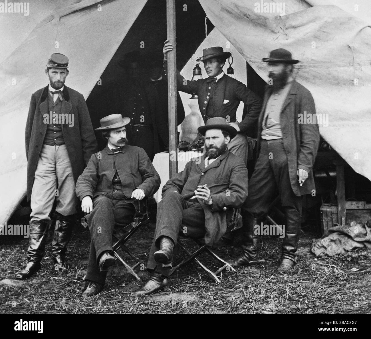 Major Allan Pinkerton and colleagues of the Secret Service Department ...