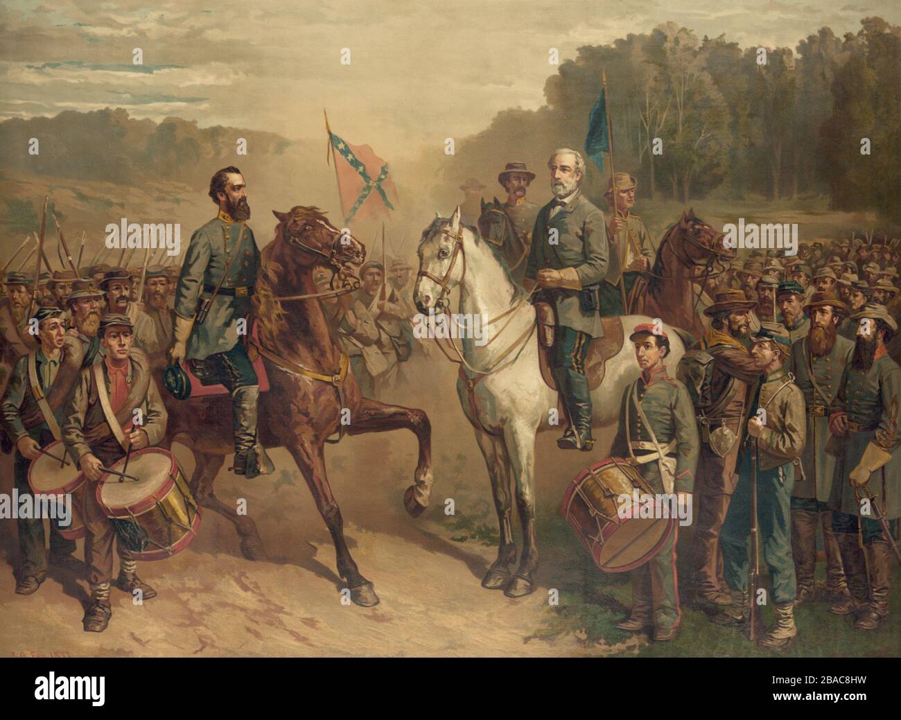 Confederate army battlefield scene at a American Civil war reenactment ...