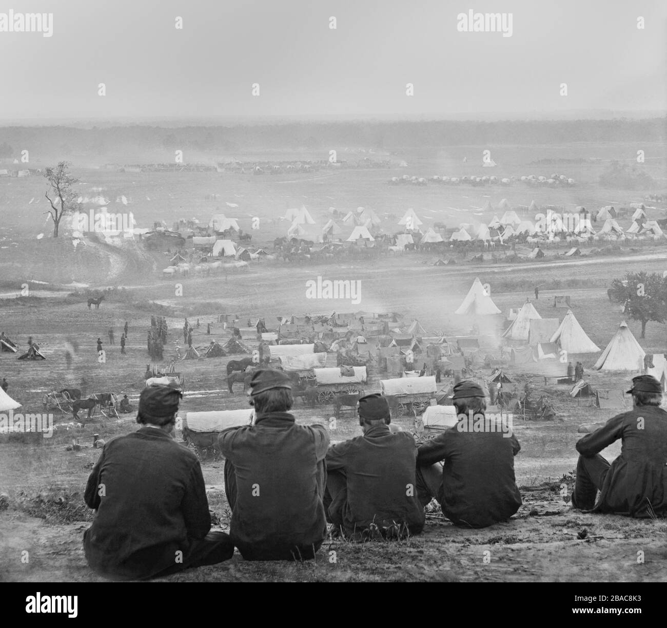 US Civil War, Peninsula Campaign, April-August, 1862. Five seated ...