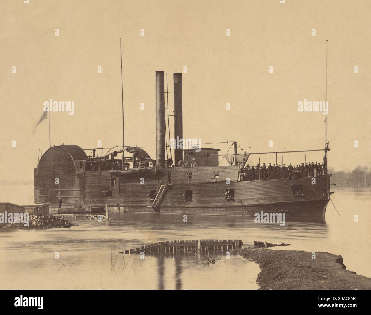 US Civil War. USS Tyler was a commercial side-wheel steamboat with twin ...