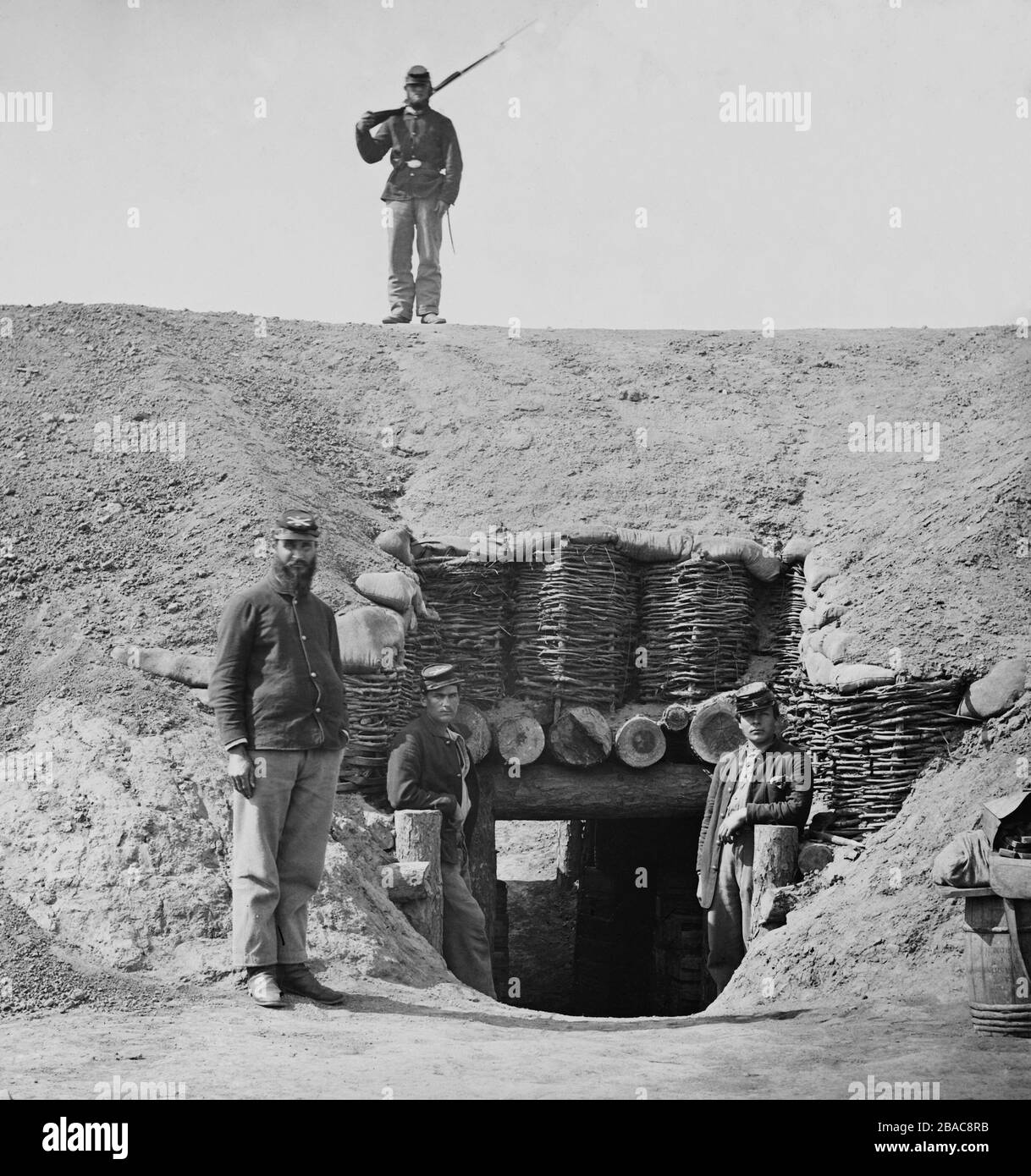 US Civil War. Fort Brady, at Aiken's Landing, on the James River, Army ...