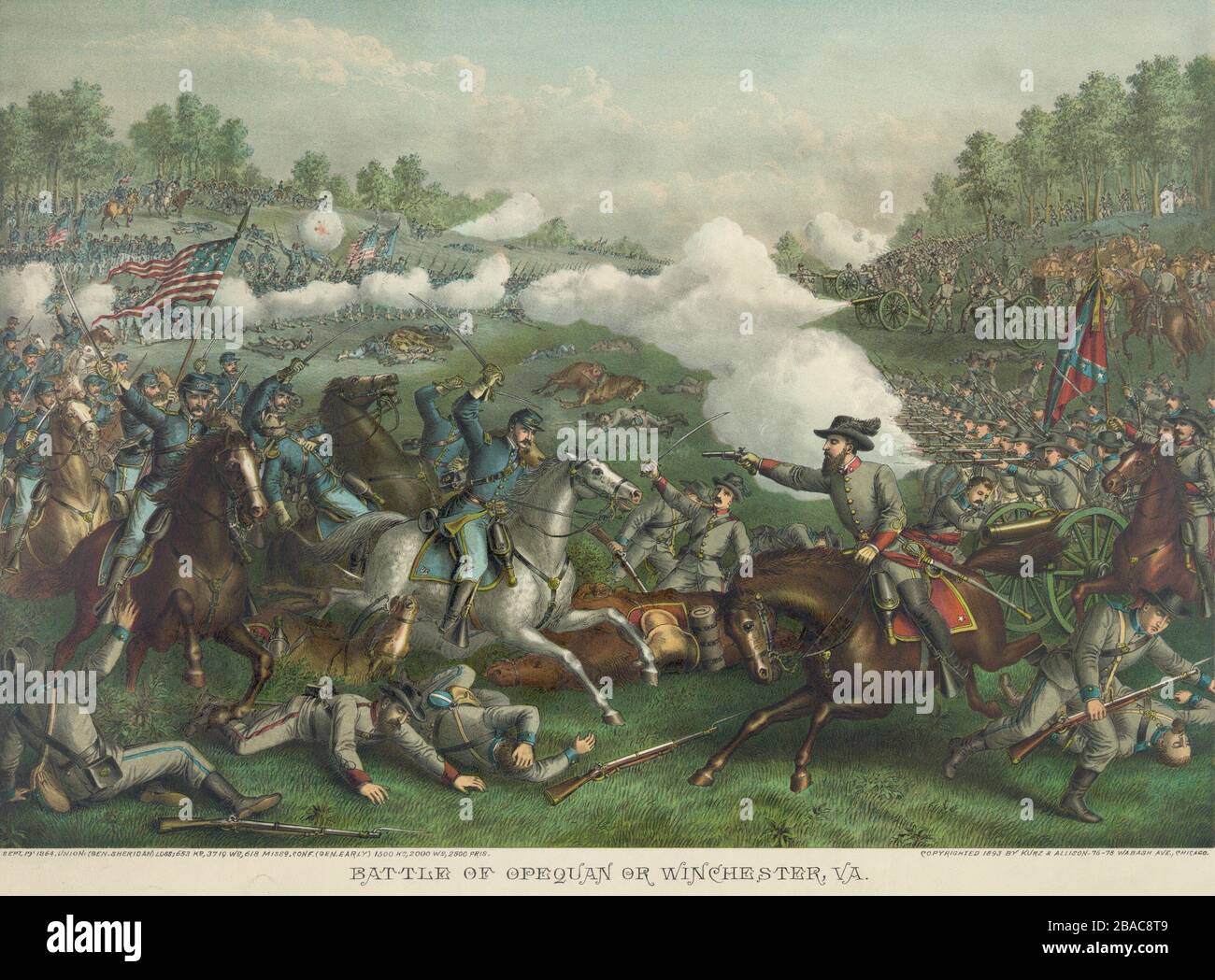 US Civil War. Shenandoah Valley Campaign of 1864. Battle of Opequon ...