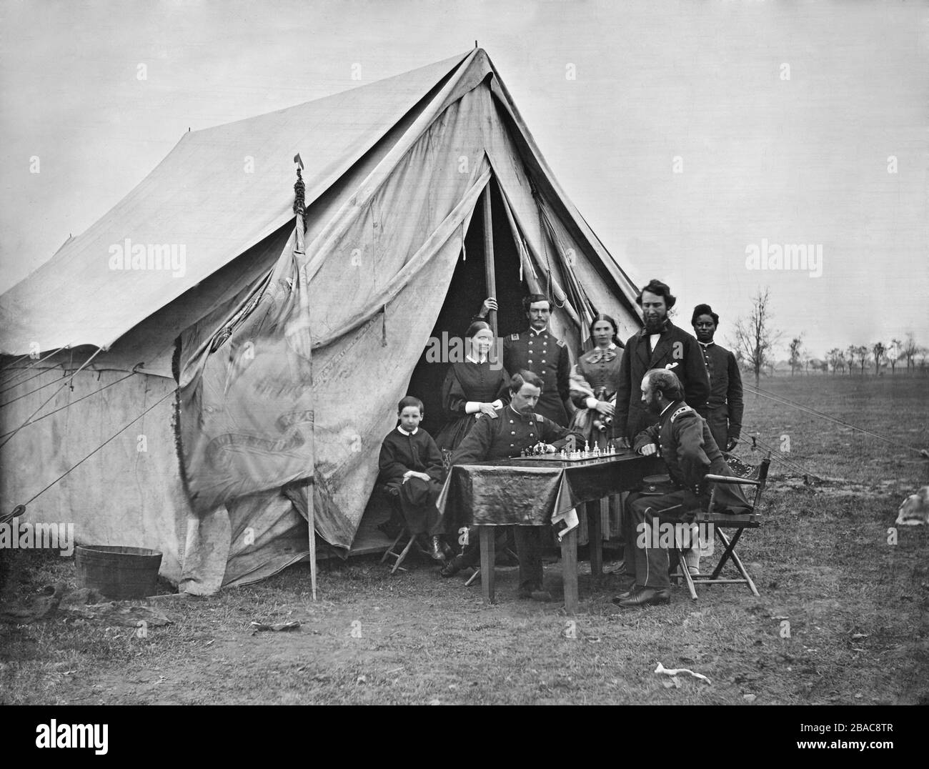 US Civil War, 1863-1864. Colonel James P. McMahon (seated, left ...