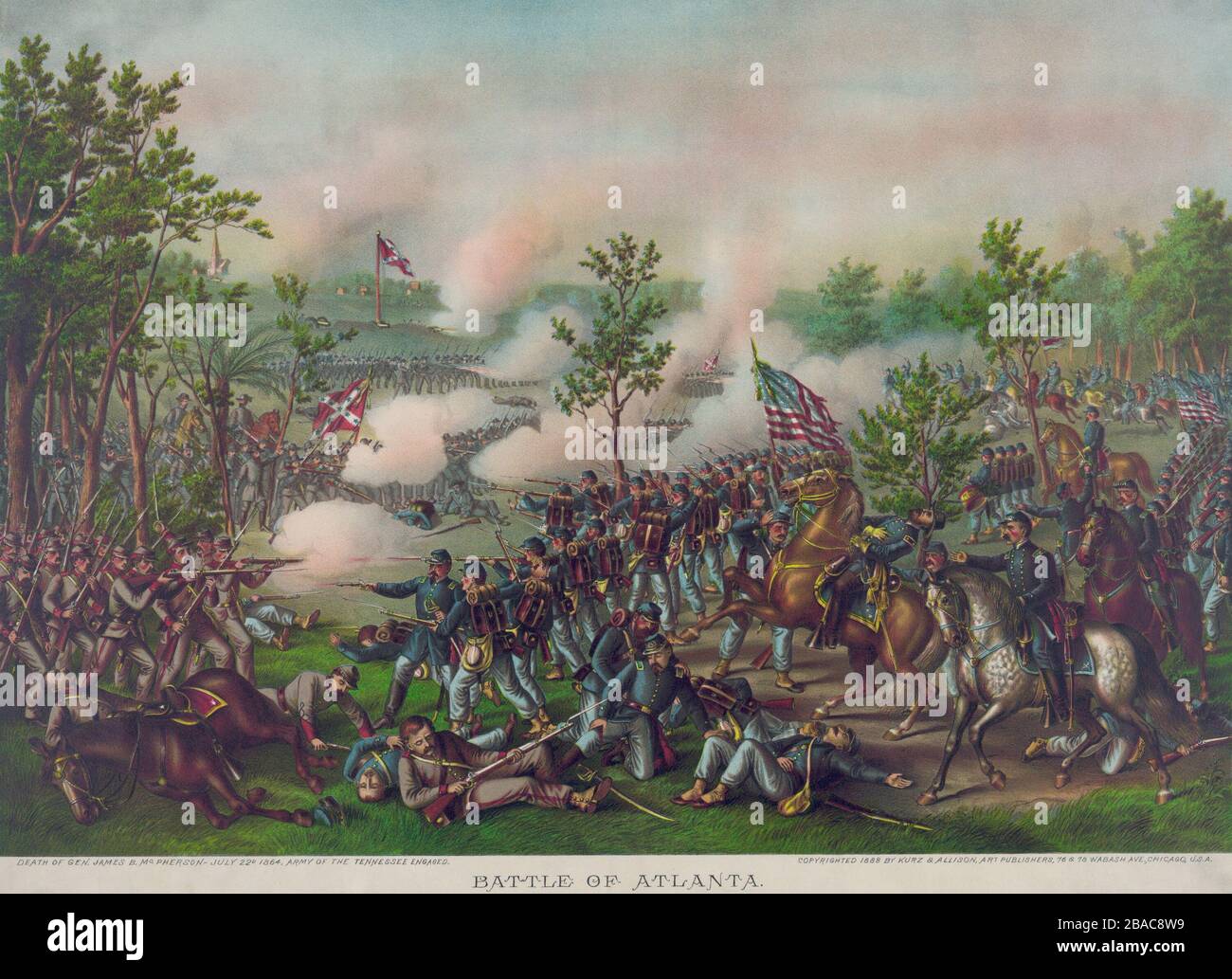 US Civil War. Atlanta Campaign, May 7 Sept. 2, 1864. Battle of Atlanta ...