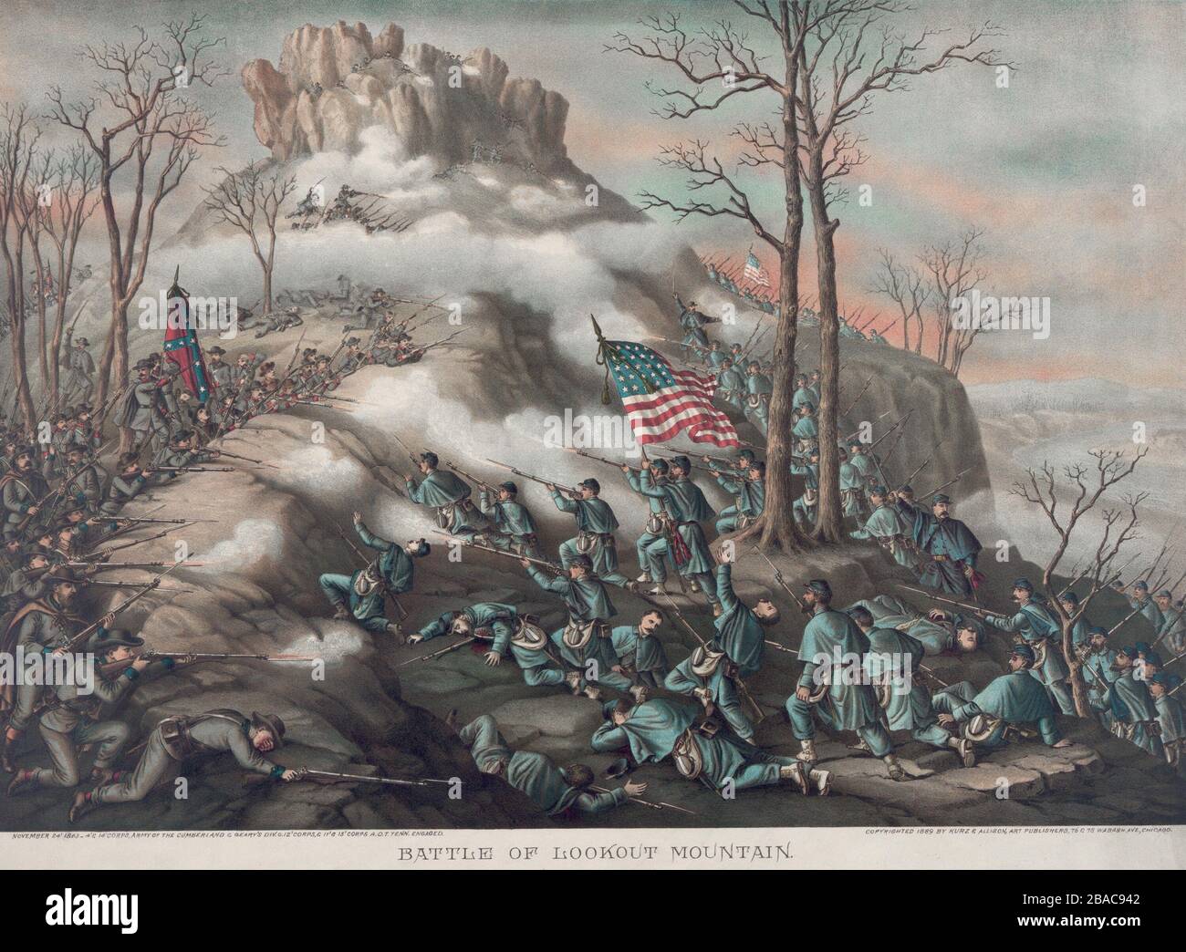 US Civil War. Battle of Lookout Mountain, Nov. 23-24, 1863. 10,000 ...