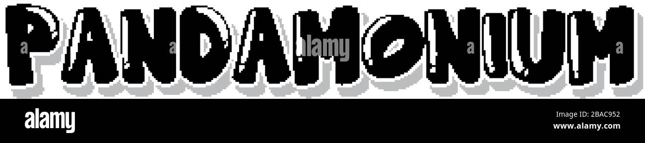 Font design for word pandamonium in black color illustration Stock ...
