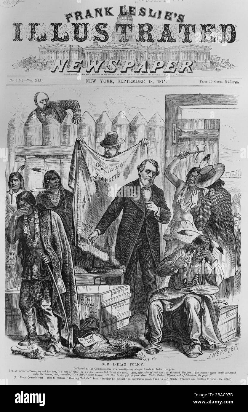 'Our Indian Policy', 1875 political cartoon by Austrian-American ...