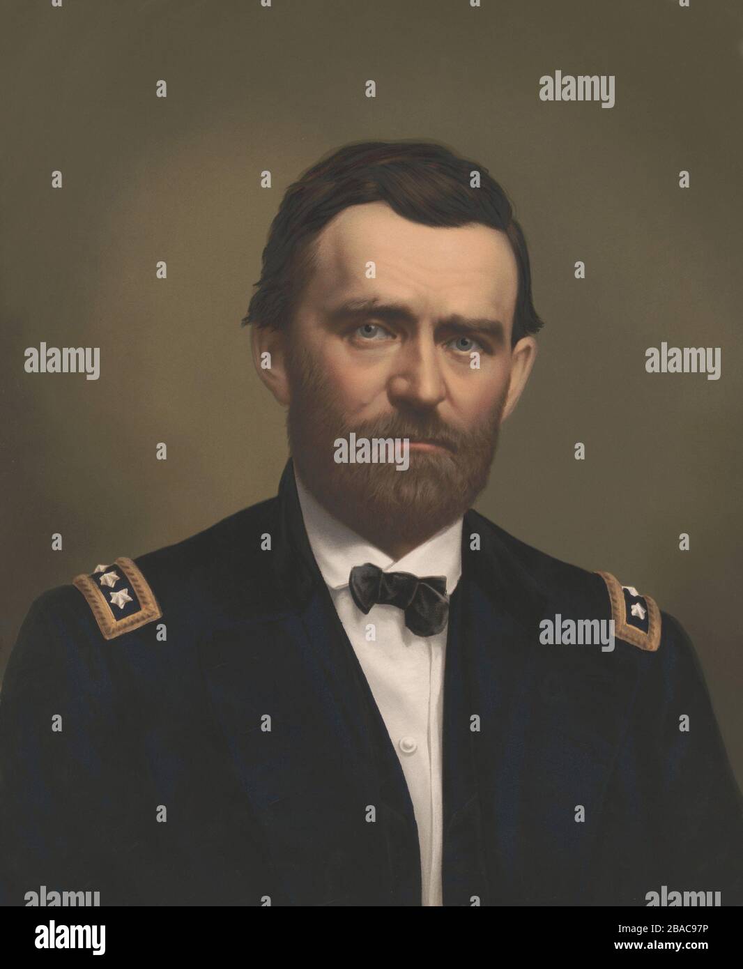 US Civil War. Major General Ulysses S. Grant. 1866 chromolithograph ...