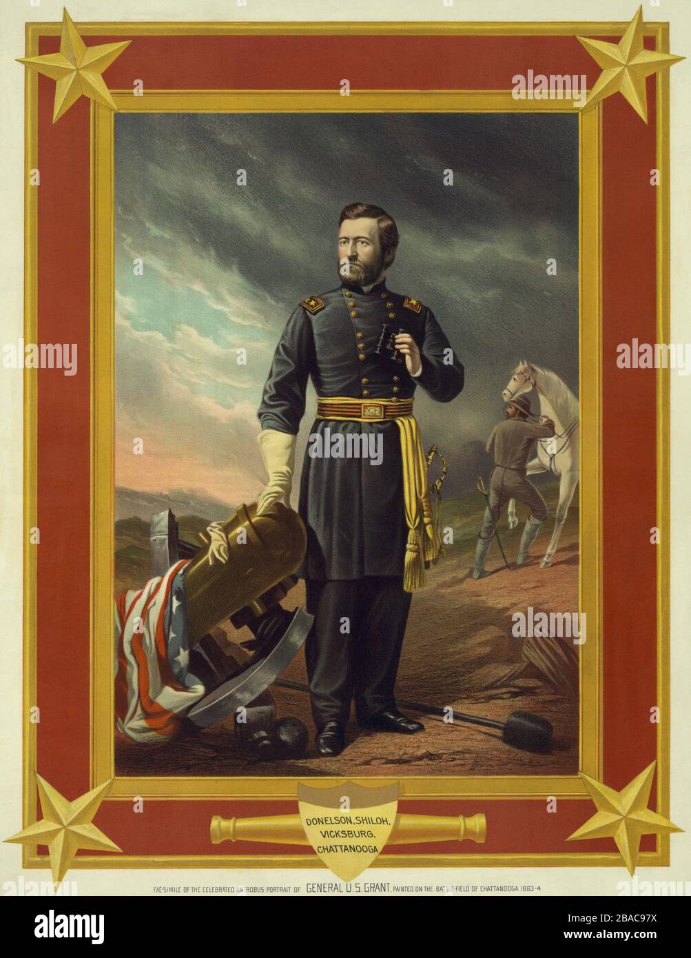 US Civil War. General Ulysses S. Grant, portrait of 1863-64 by English ...