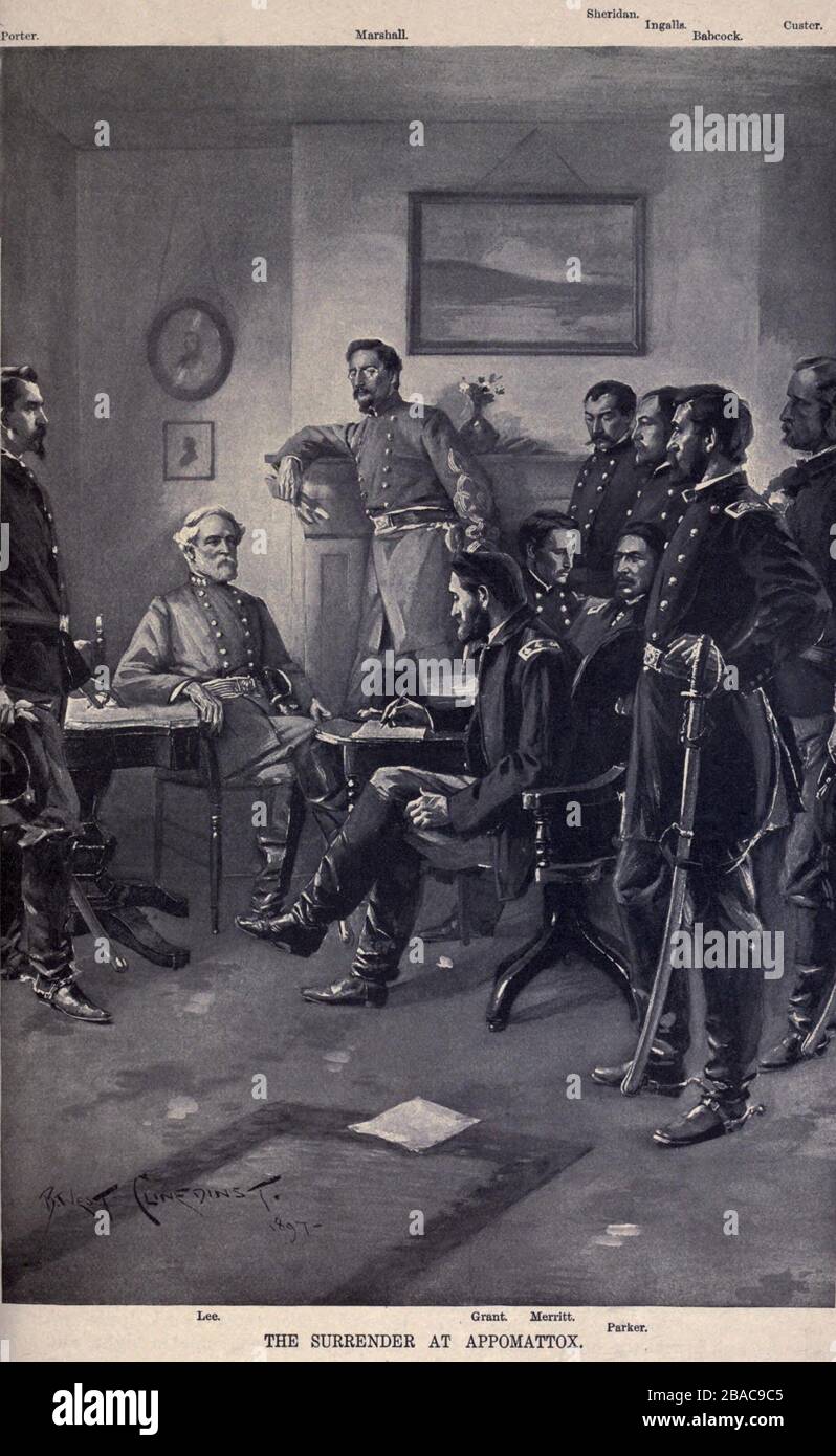US Civil War. Surrender at Appomattox. Conjectural image of the ...