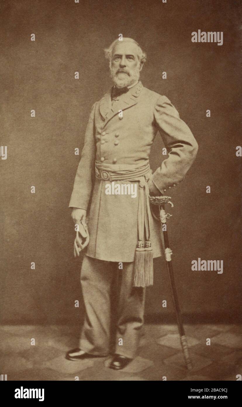 Confederate General Robert E. Lee, in dress uniform with waist sash ...