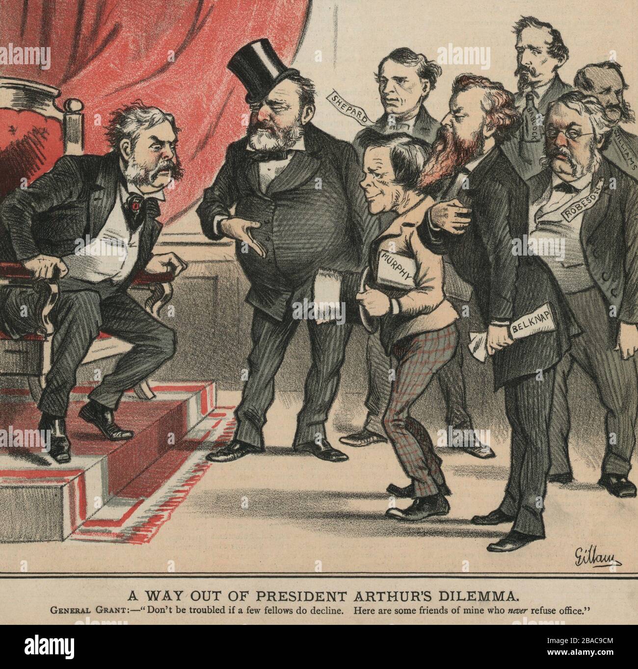 1881 political cartoon. Ulysses S. Grant recommends some of his ...
