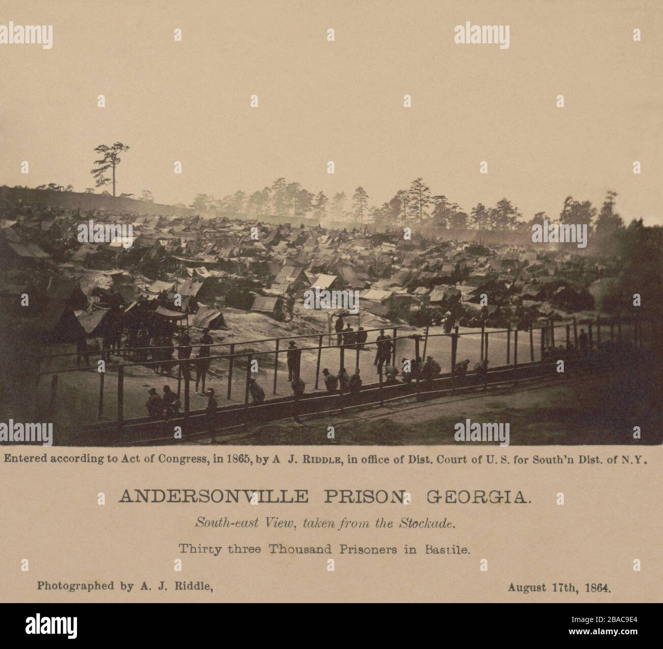 Andersonville Prison, Georgia, was photographed by A. J. Riddle, on ...