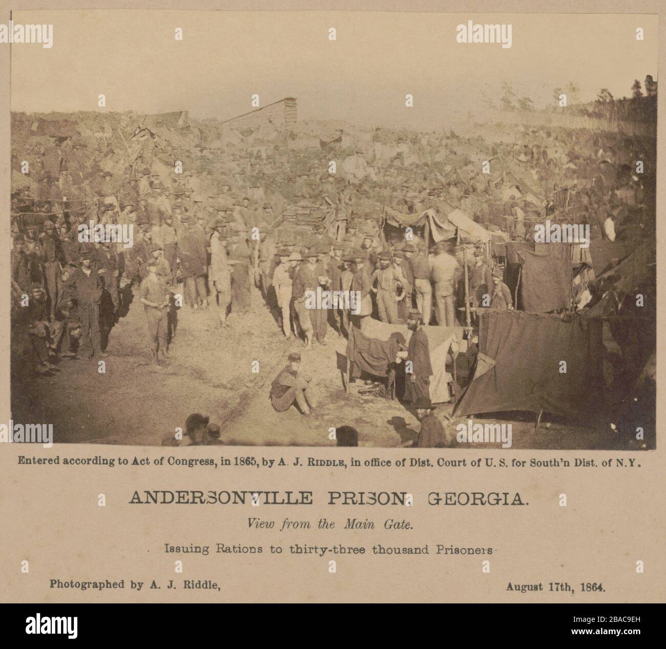 Andersonville Prison, Georgia, was photographed by A. J. Riddle, on ...