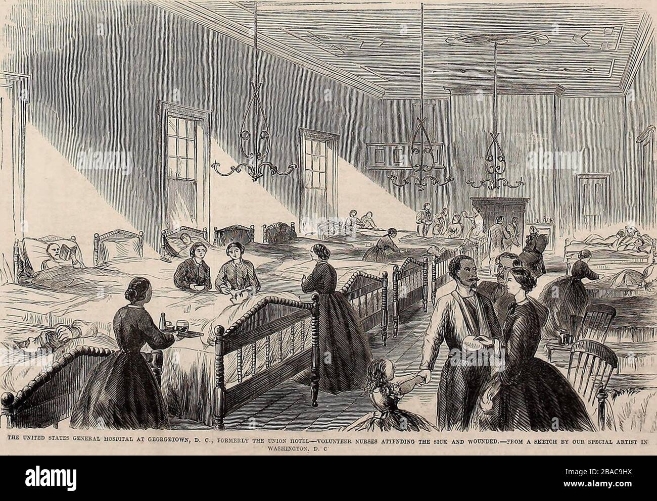 Nurses caring for patients in the US General Hospital, Georgetown, D.C ...