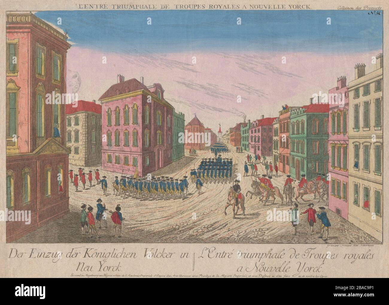 American Revolution, New York Campaign. Imaginary view of European ...