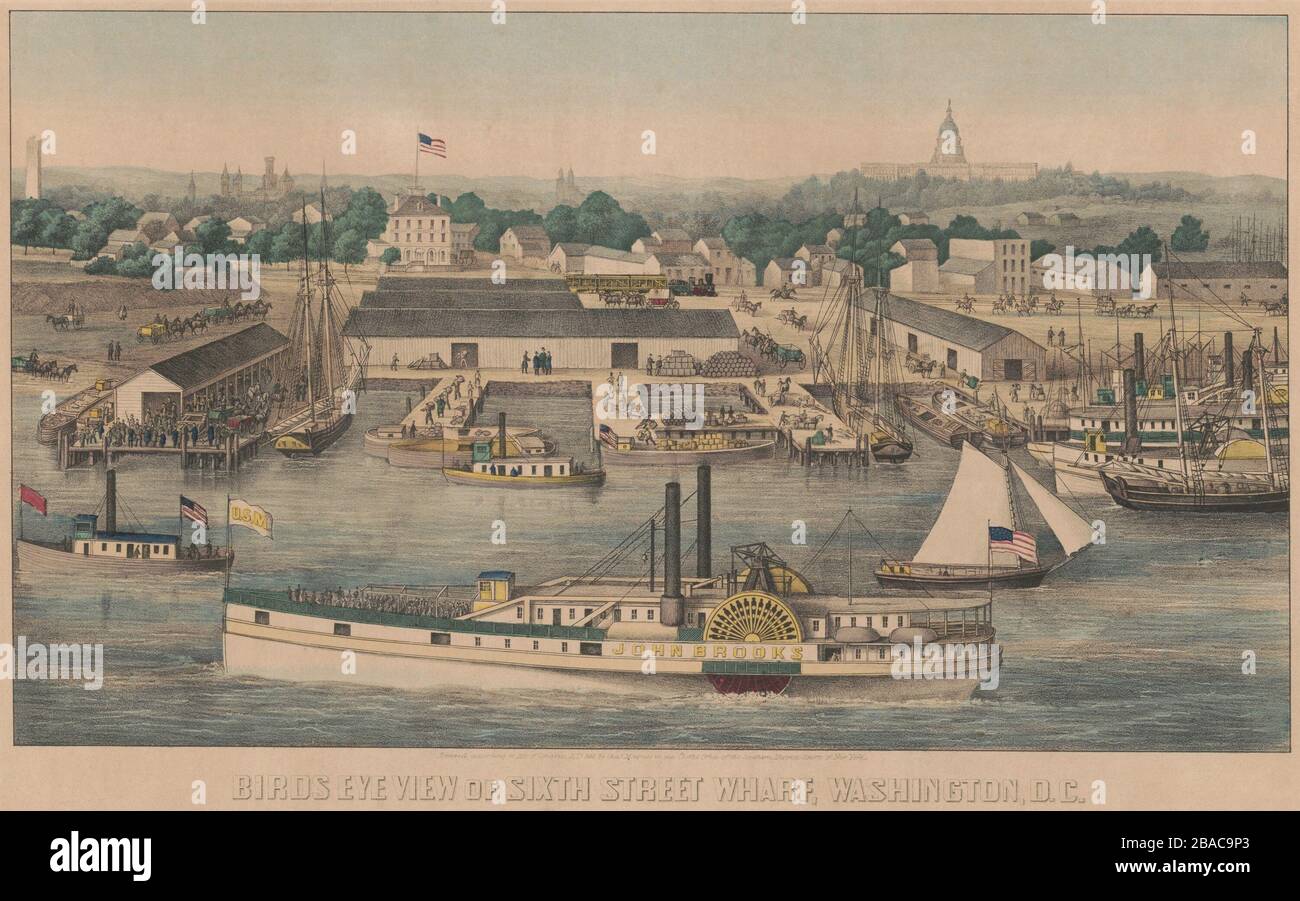 U.S. Military paddle steamboat 'John Brooks' carrying Union soldiers ...