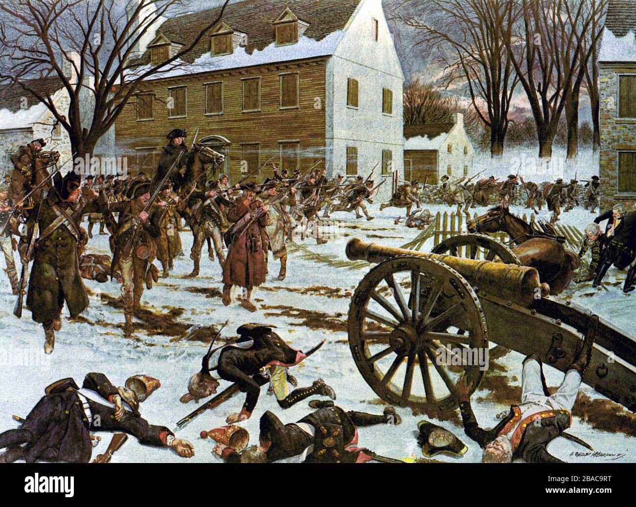 American Revolution. Battle of Trenton, Dec. 25-26, 1776. Fighting in ...