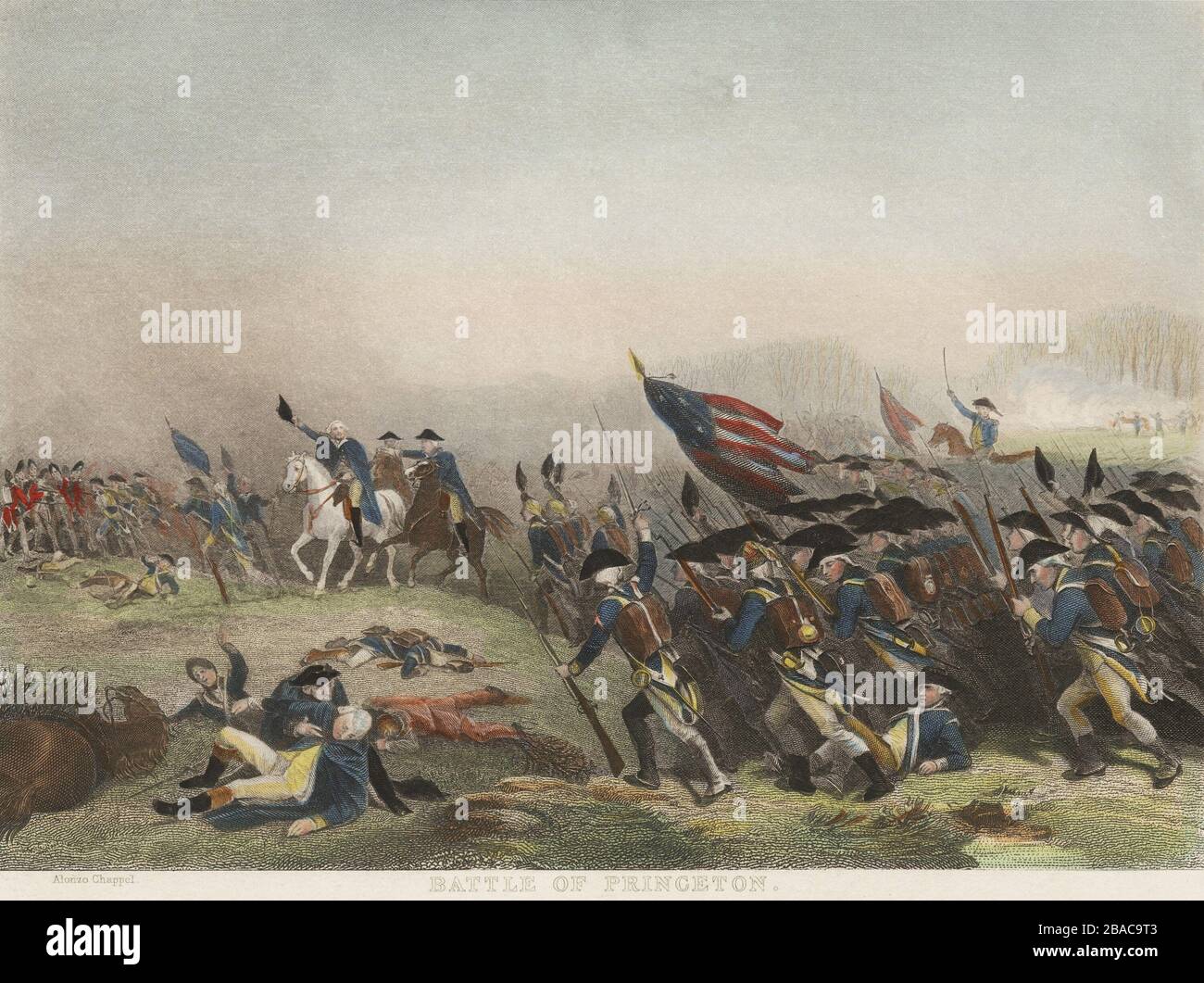 American Revolution. Battle of Princeton, Jan. 3, 1777. Continential ...