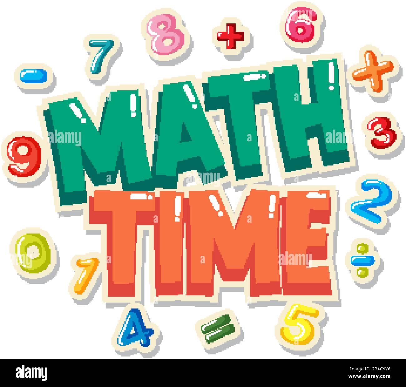Poster design with word math time with numbers in background ...