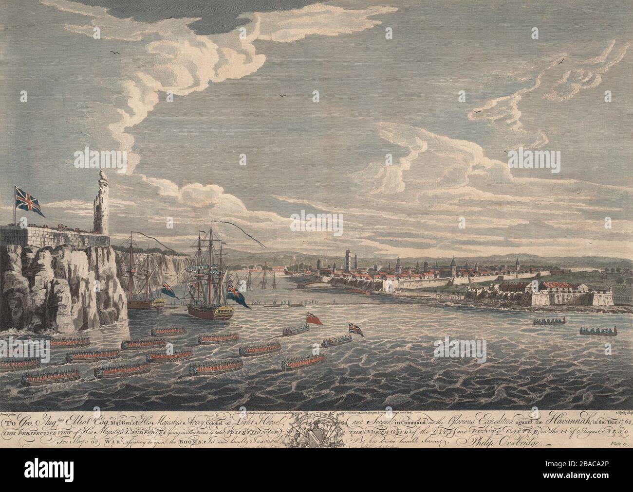 Seven Years' War, 1756-63. British forces in row boats to invade Havana ...