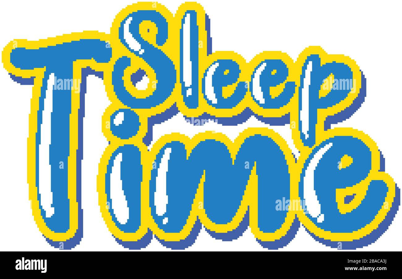 Font design for word sleep time on white background illustration Stock ...
