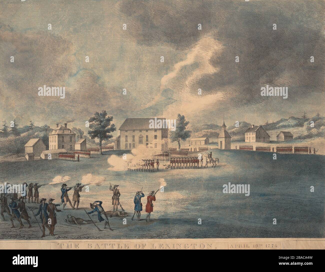 American Revolution, Battle of Lexington, April 19, 1775. British ...