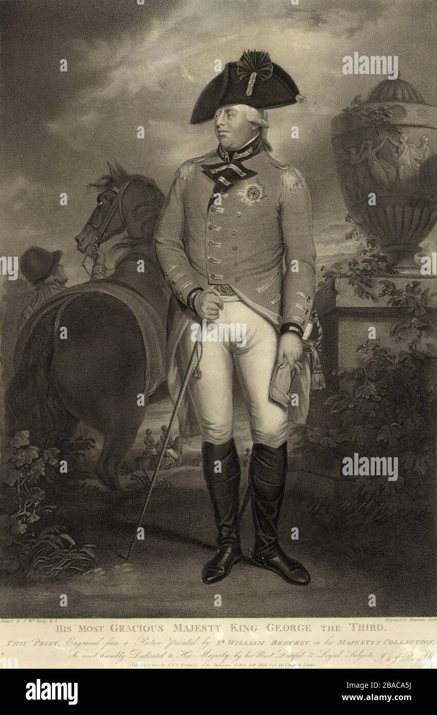 King George III, of Great Britain, 1763-64 portrayed wearing a military ...