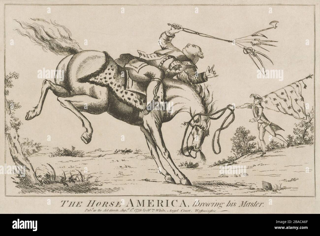 'The Horse America, Throwing His Master,' British political cartoon by ...