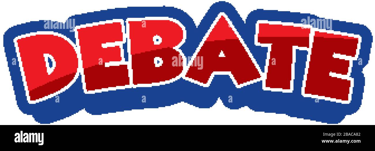 Font design for word debate in red color illustration Stock Vector ...