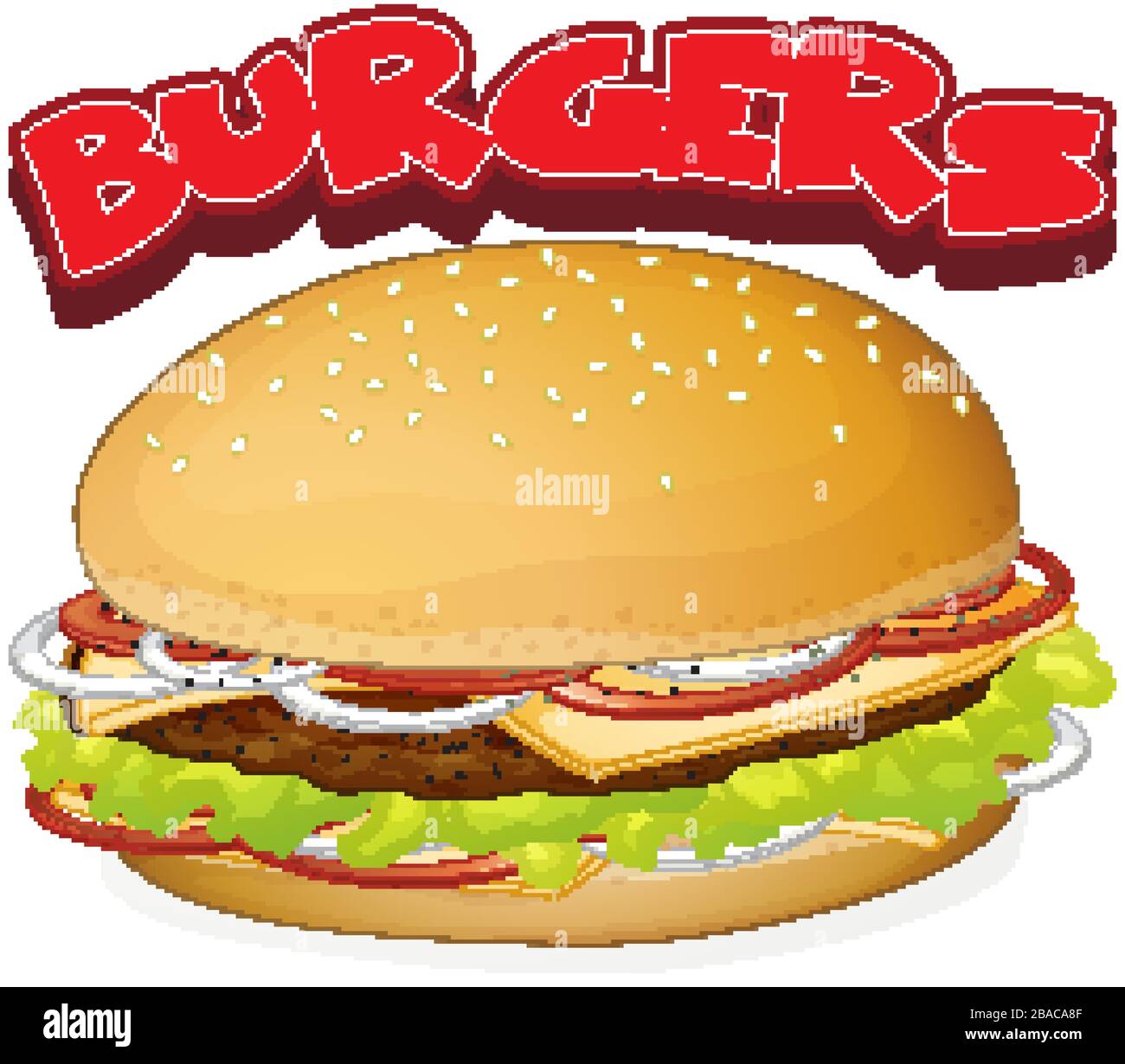 Font design for word burgers with cheesburger illustration Stock Vector ...