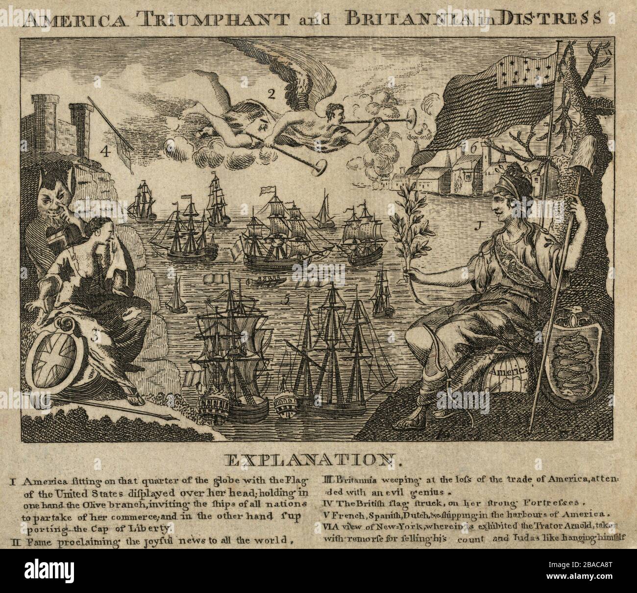 American Revolution. 'America Triumphant and Britannia in Distress ...