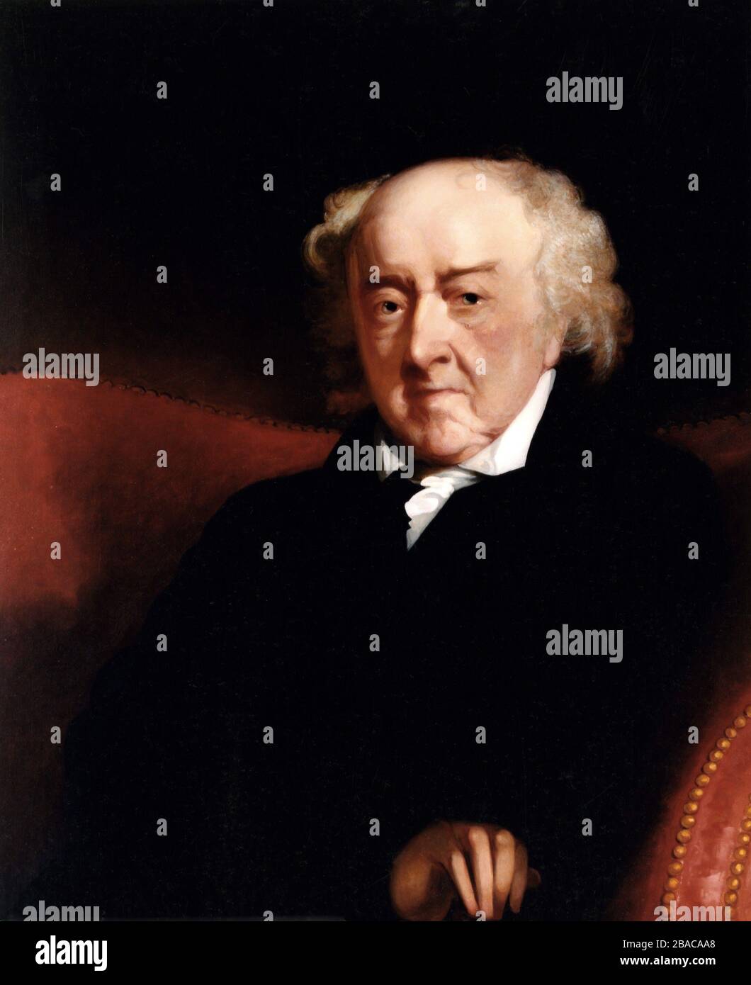 JOHN ADAMS AT AGE 88, by Jane Stuart, 1824, American painting, oil on ...
