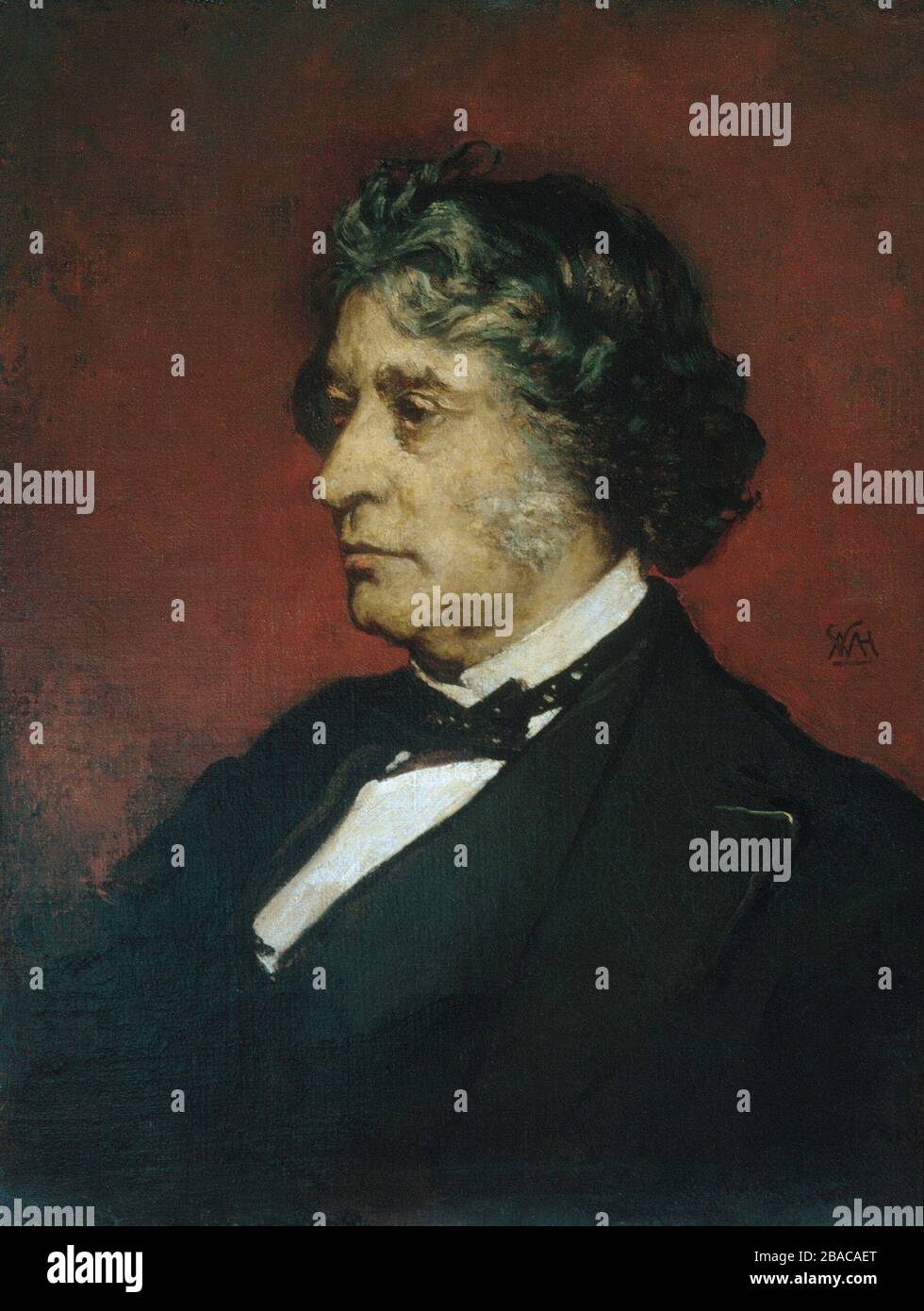 CHARLES SUMNER, by William Morris Hunt, 1875, American painting, oil on canvas. Sumner was an ...