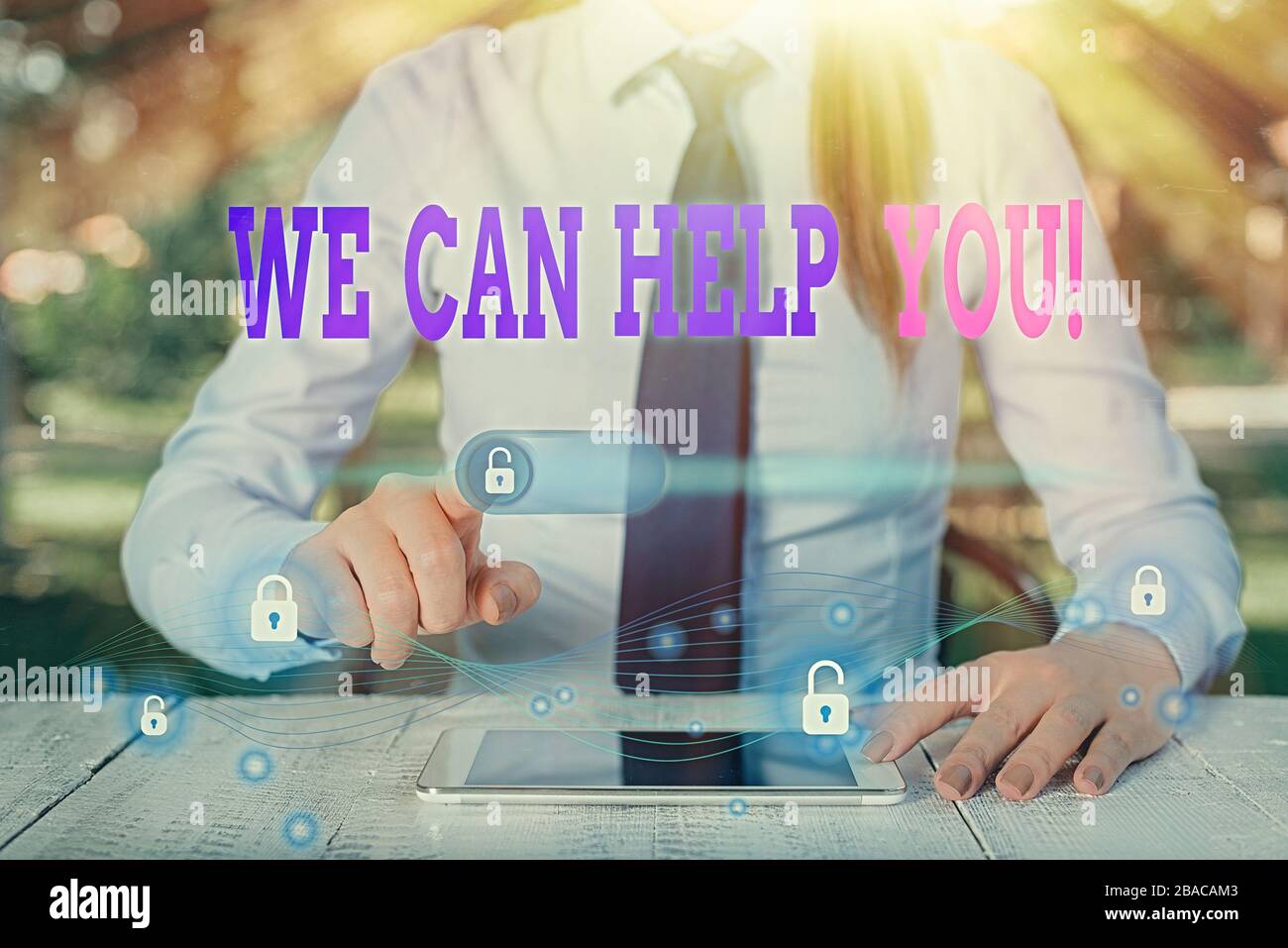 Handwriting text writing We Can Help You. Conceptual photo offering ...