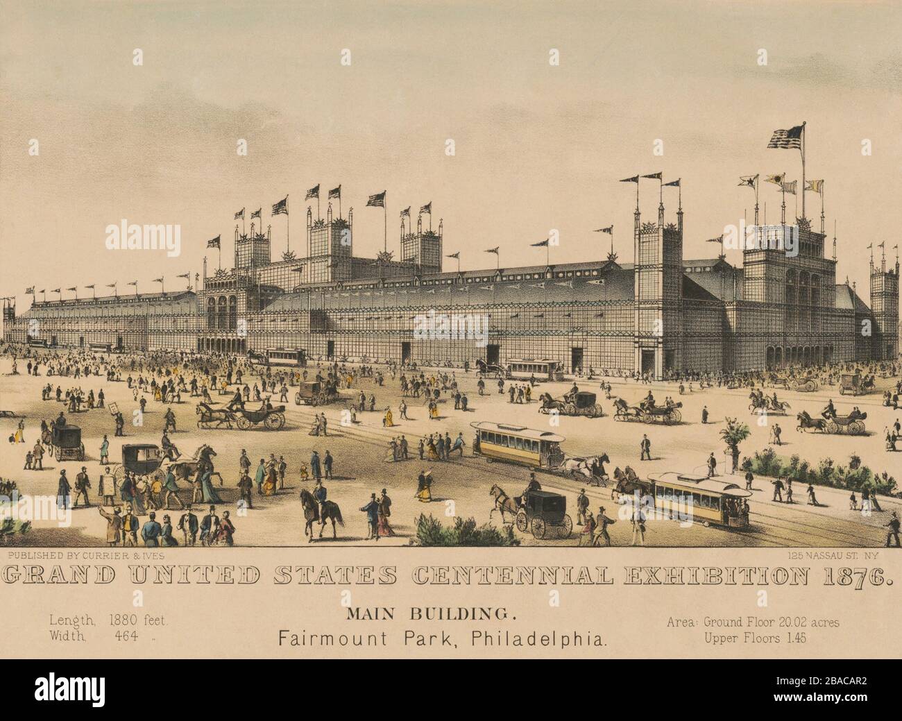 United States Centennial Exhibition 1876. The 'Main Building' was ...