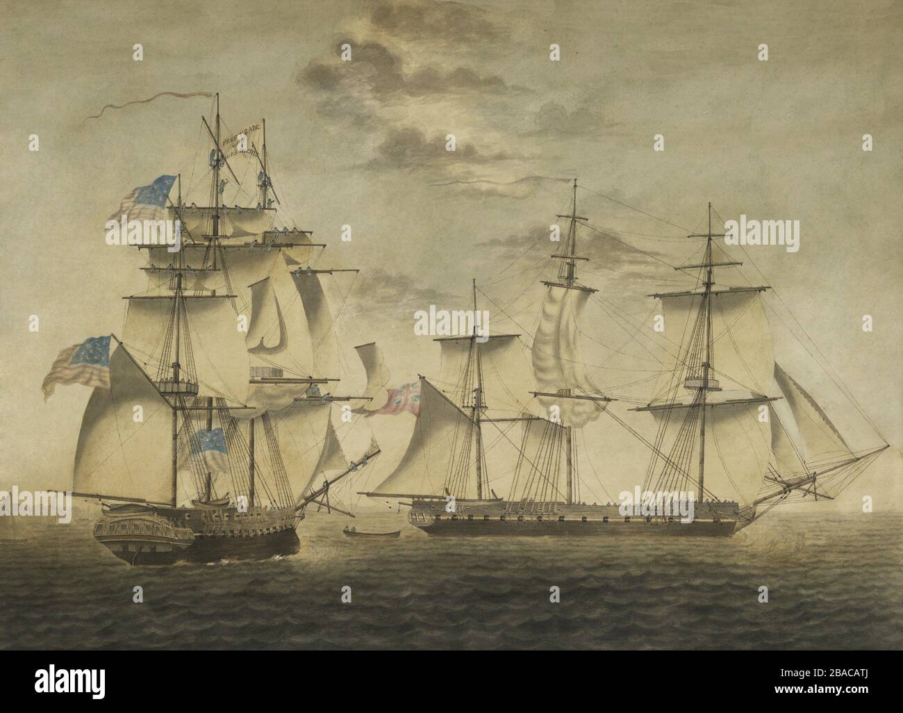 War of 1812. Battle between frigates, USS Chesapeake and HMS Shannon ...
