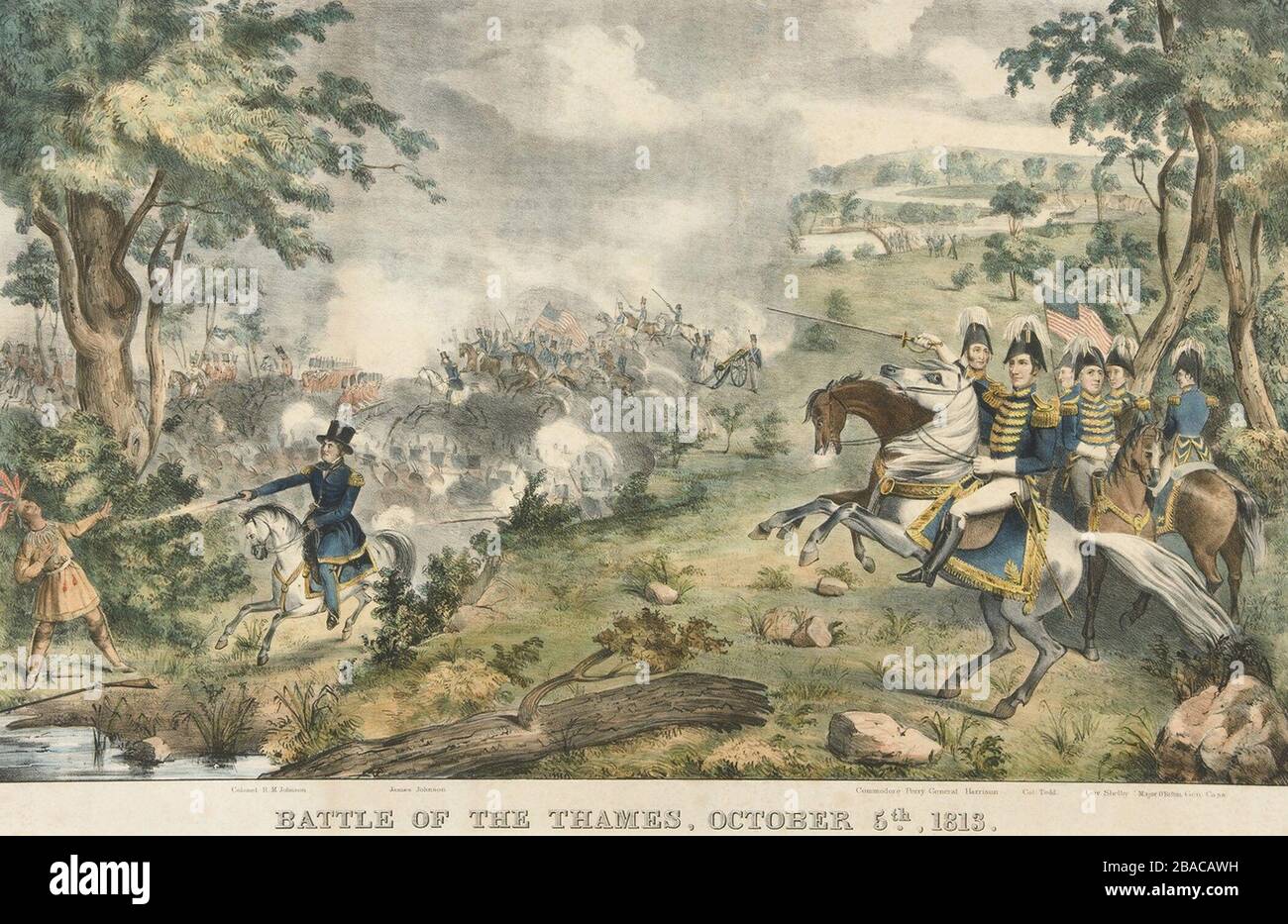 War of 1812. Battle of the Thames, aka Battle of Moraviantown, Oct. 5 ...