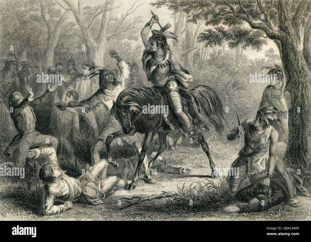 Tecumseh saving American prisoners captured in Upper Canada, June 18 ...
