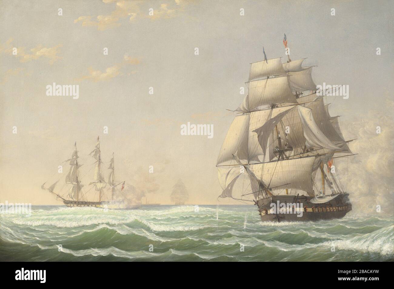 War of 1812. United States Frigate 'President', captained by Stephen ...