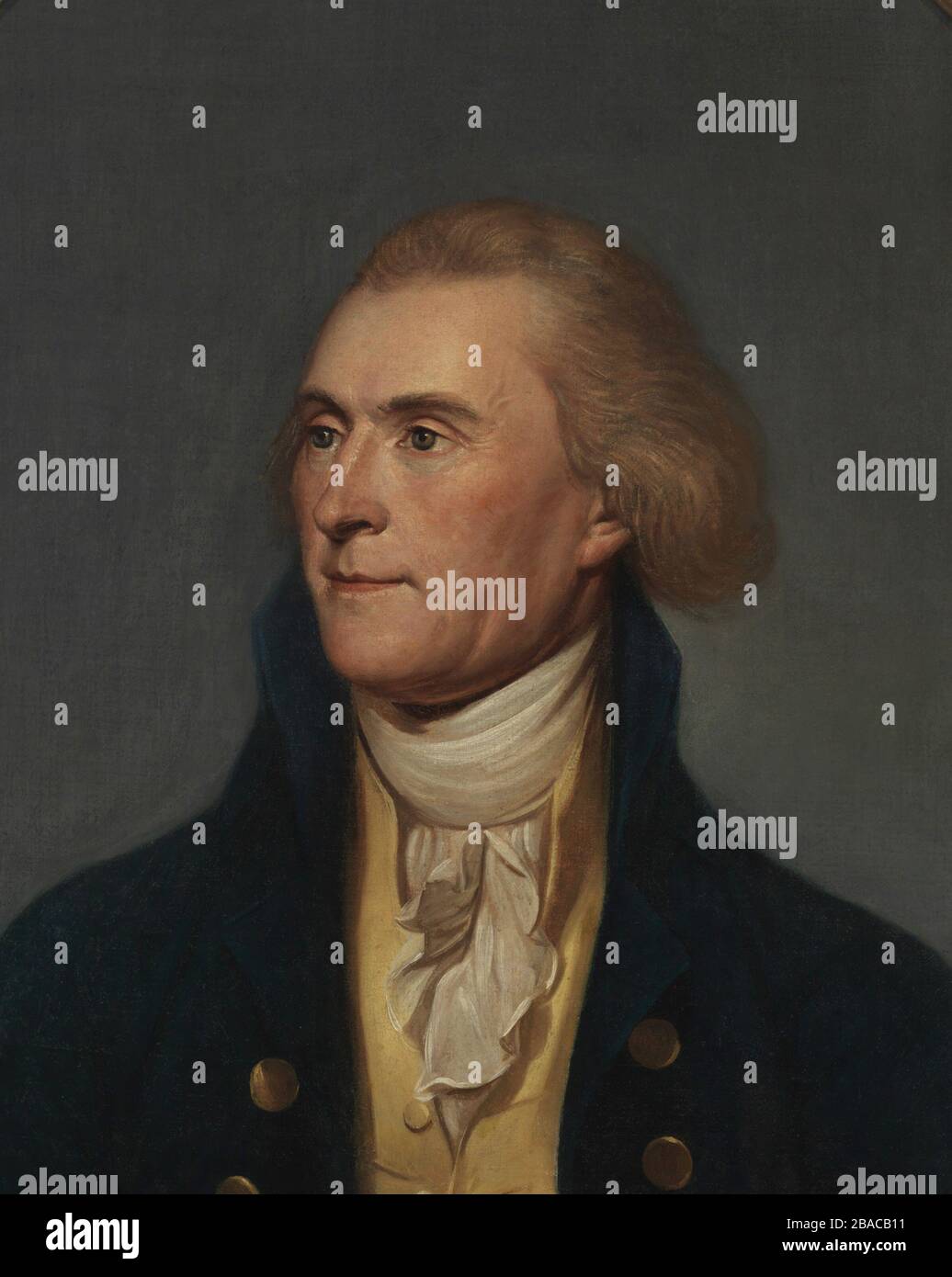 Thomas Jefferson in a 1791 portrait by either Charles Willson Peale or ...