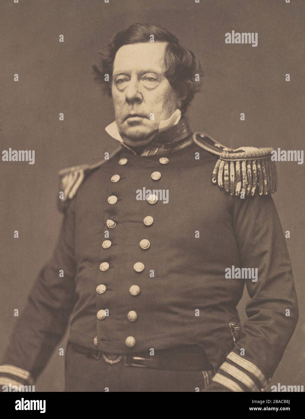 Commodore Matthew Perry, in photo by Mathew Brady, 1856 58. Perry led a ...