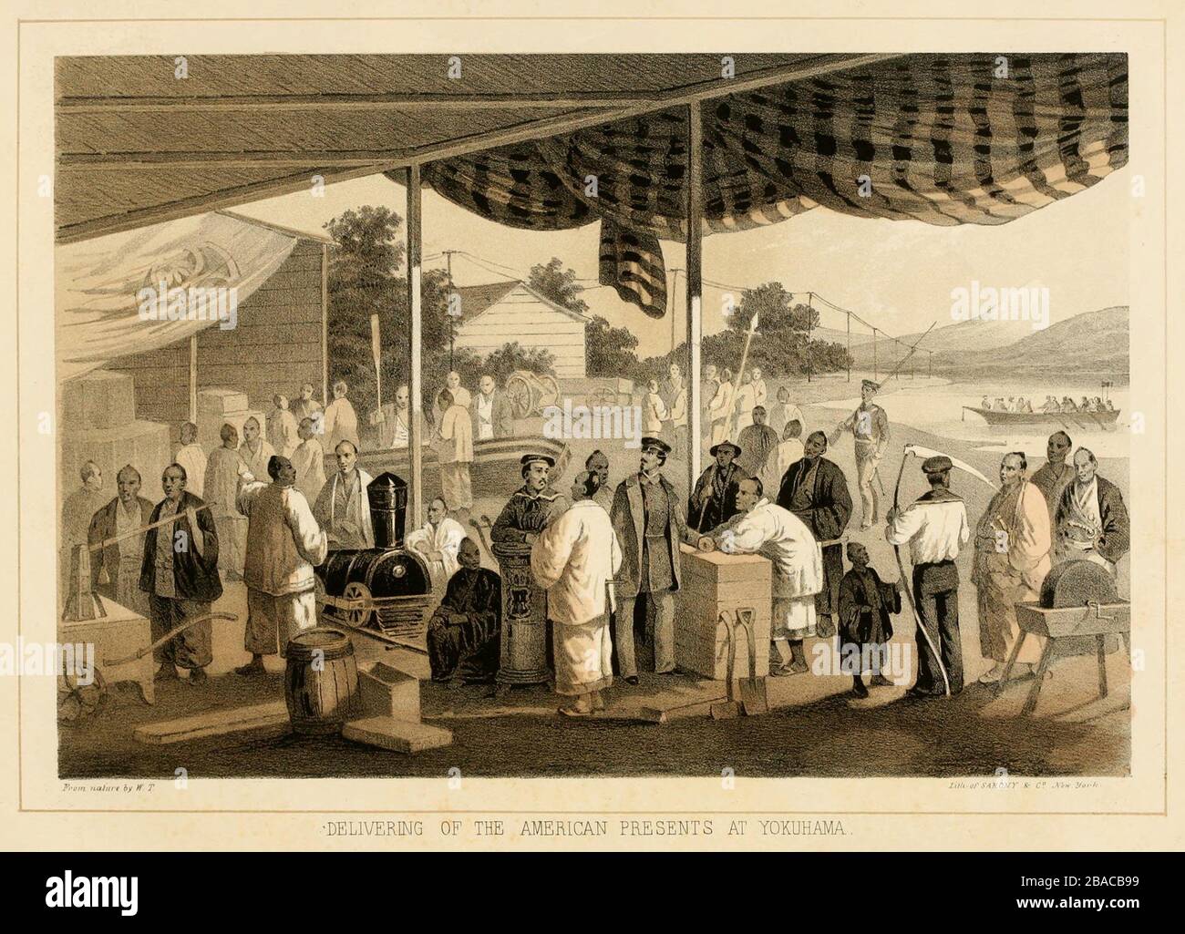 On March 13, 1854, American presents were delivered at Yokohama, in a ...