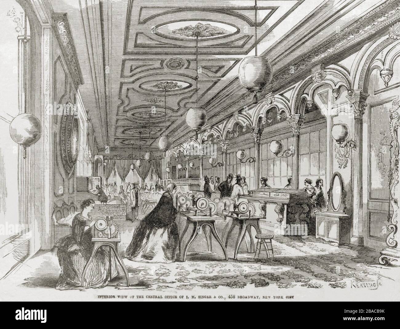 Interior view of the central office of I.M. Singer & Co., 458 Broadway ...