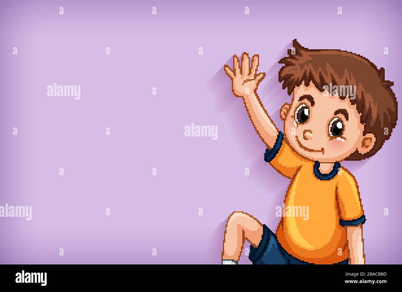 Background template design with happy boy illustration Stock Vector ...